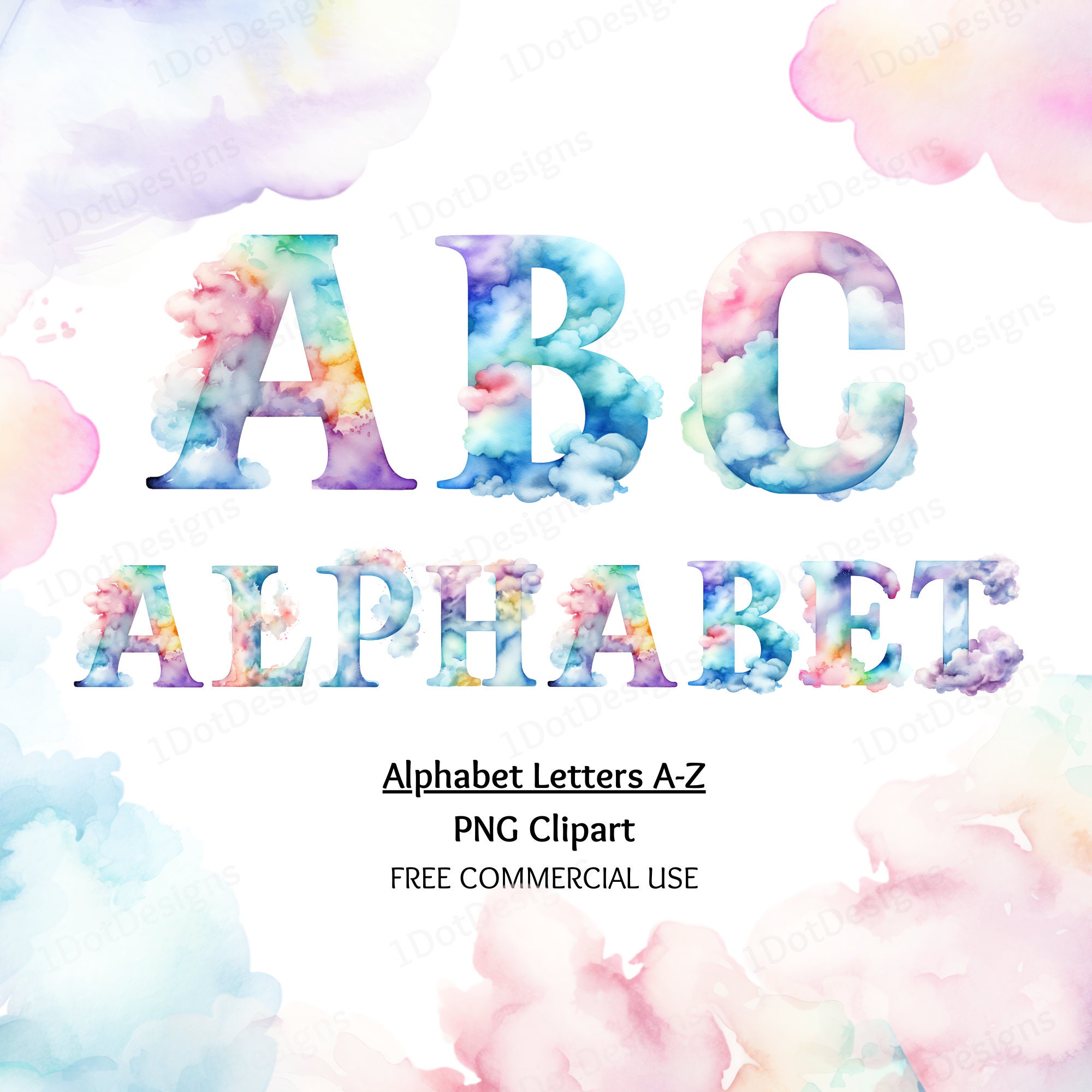 26 Pastel Alphabet Clipart Bundle, Pastel PNG, Pastel Letters Clipart ...