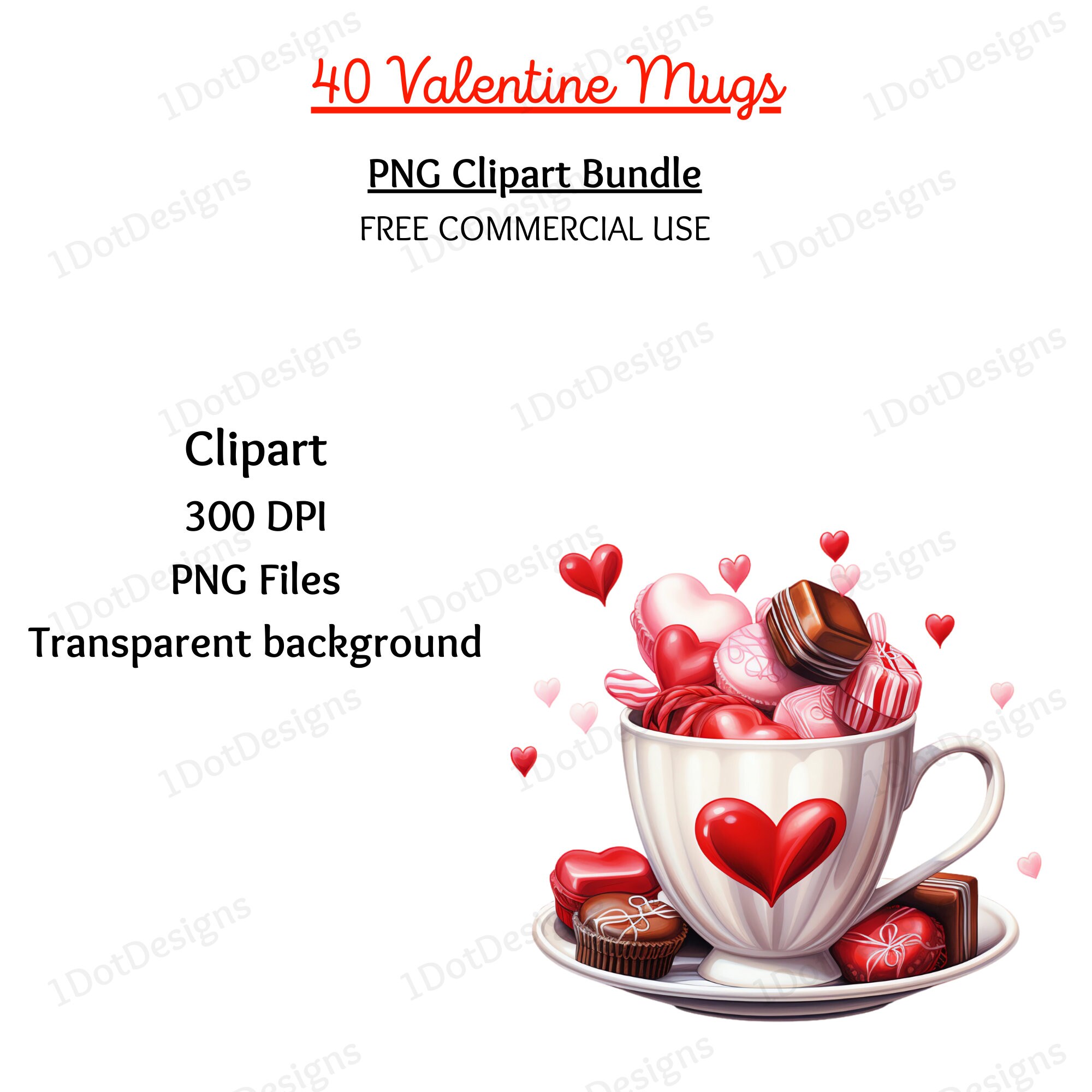 Valentine Sweets Mug Clipart Bundle Sweets Clipart - Etsy