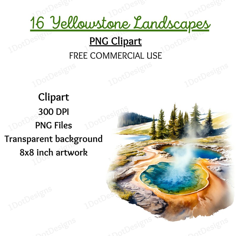 Watercolor Yellowstone Clipart Bundle Forest PNG Watercolor - Etsy