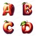 36 Apple Alphabet Clipart Bundle, Apple PNG, Letters Clipart, Fancy ...