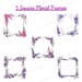 Purple Floral Frames Clipart Bundle, Watercolor PNG (digital Download ...