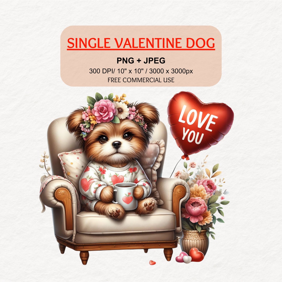 Valentines Dog Clipart, Valentines Day Clipart, Love Clipart, Puppy Png ...