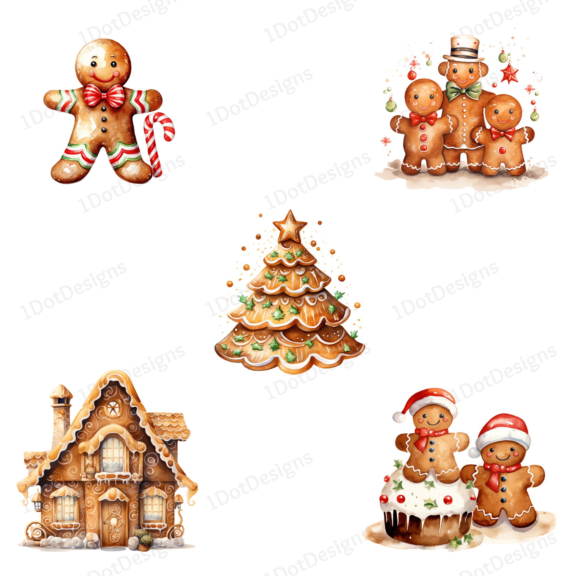 Gingerbread Cookies Clipart Bundle, Christmas PNG, Christmas Clipart ...