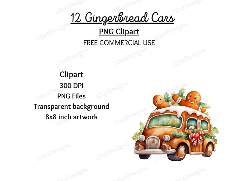 Gingerbread Cars Clipart Bundle, Christmas PNG, Christmas Clipart ...