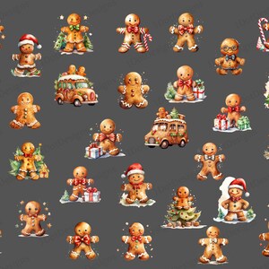 Gingerbread Man Clipart Bundle, Christmas PNG, Christmas Clipart ...