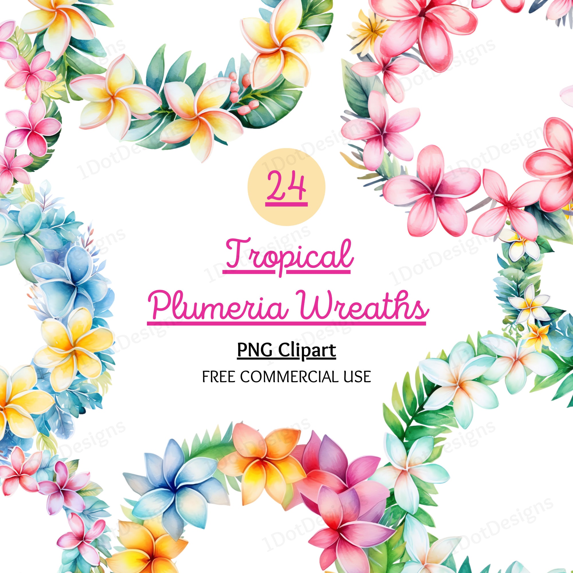 Plumeria Border Clip Art