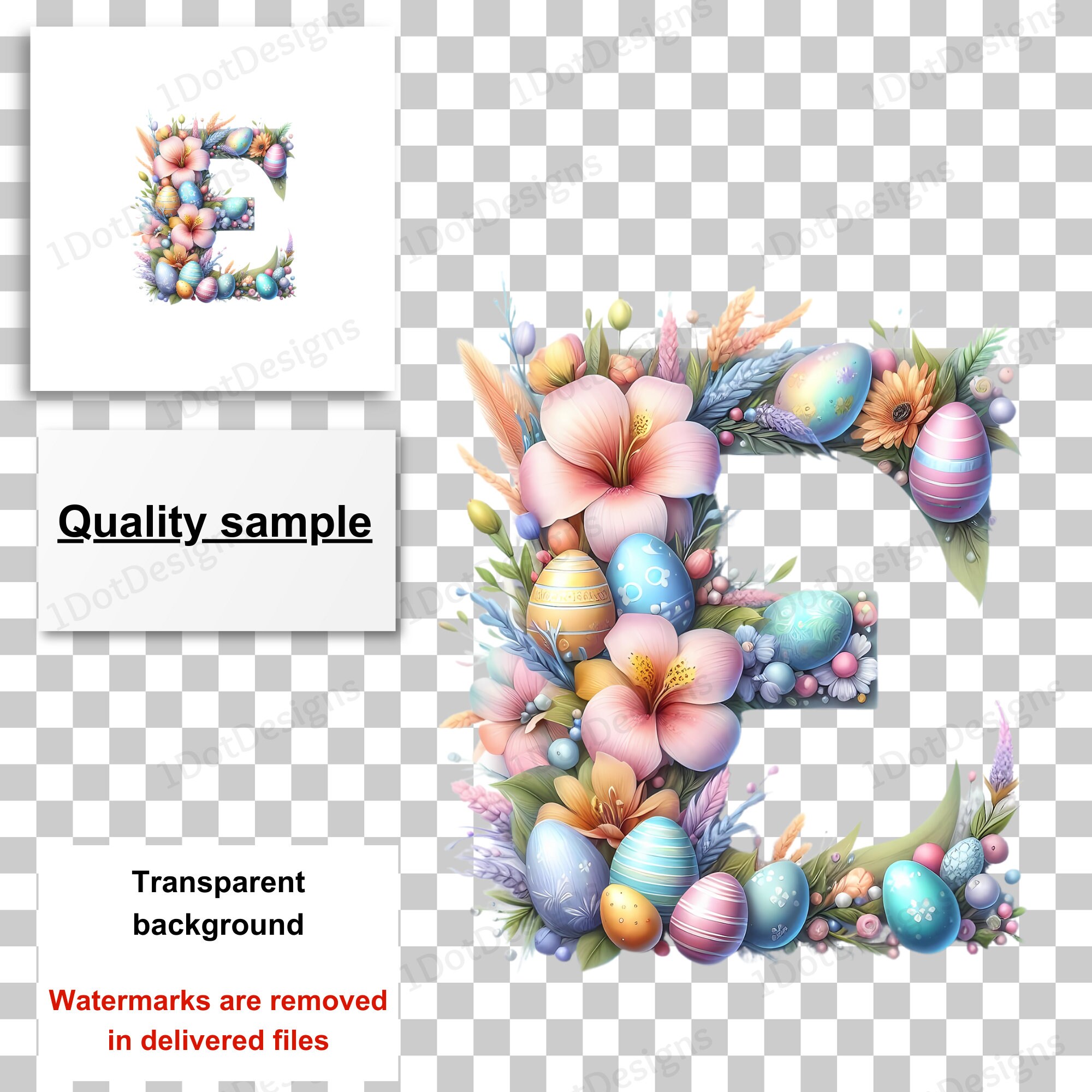 36 Easter Alphabet Clipart Bundle, Easter PNG, Easter Clipart, Easter ...