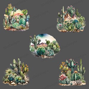Watercolor Cactus Clipart Bundle, Cactus PNG, Watercolor Clipart, Wild ...