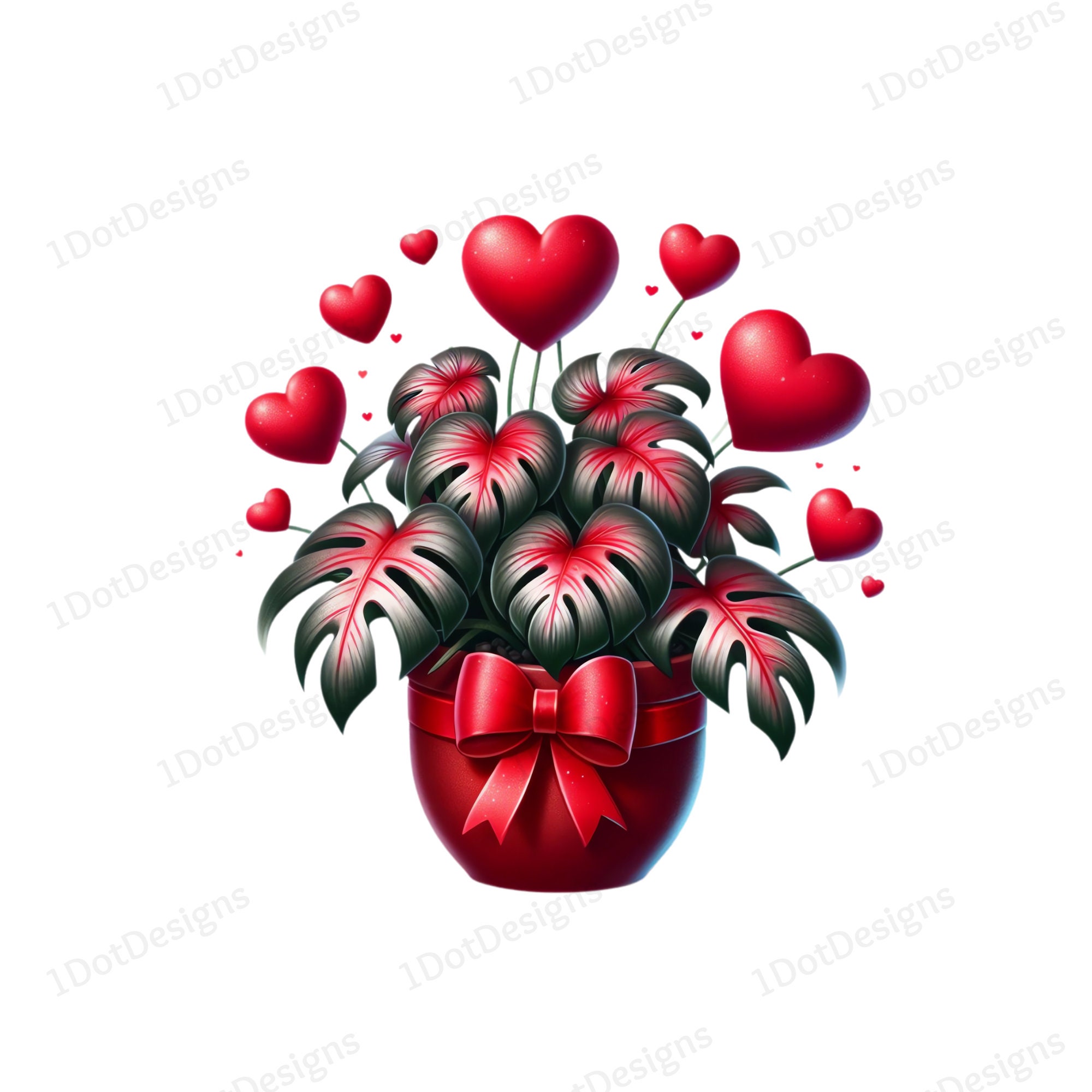 Heart Plant Clipart Bundle, Love Clipart, Botanicals Clipart, Garden ...