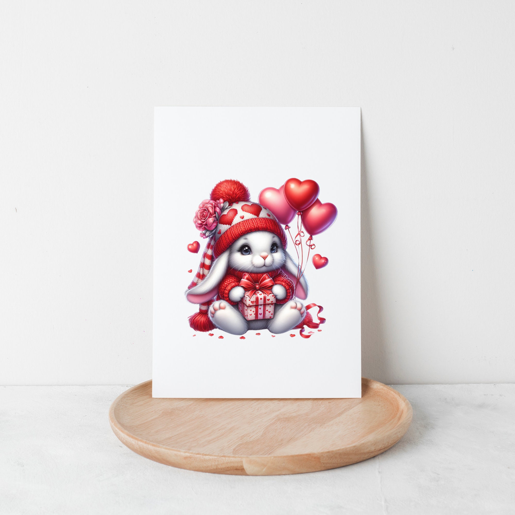 Valentine Bunny Clipart Bundle, Valentines Day Clipart, Love Clipart ...