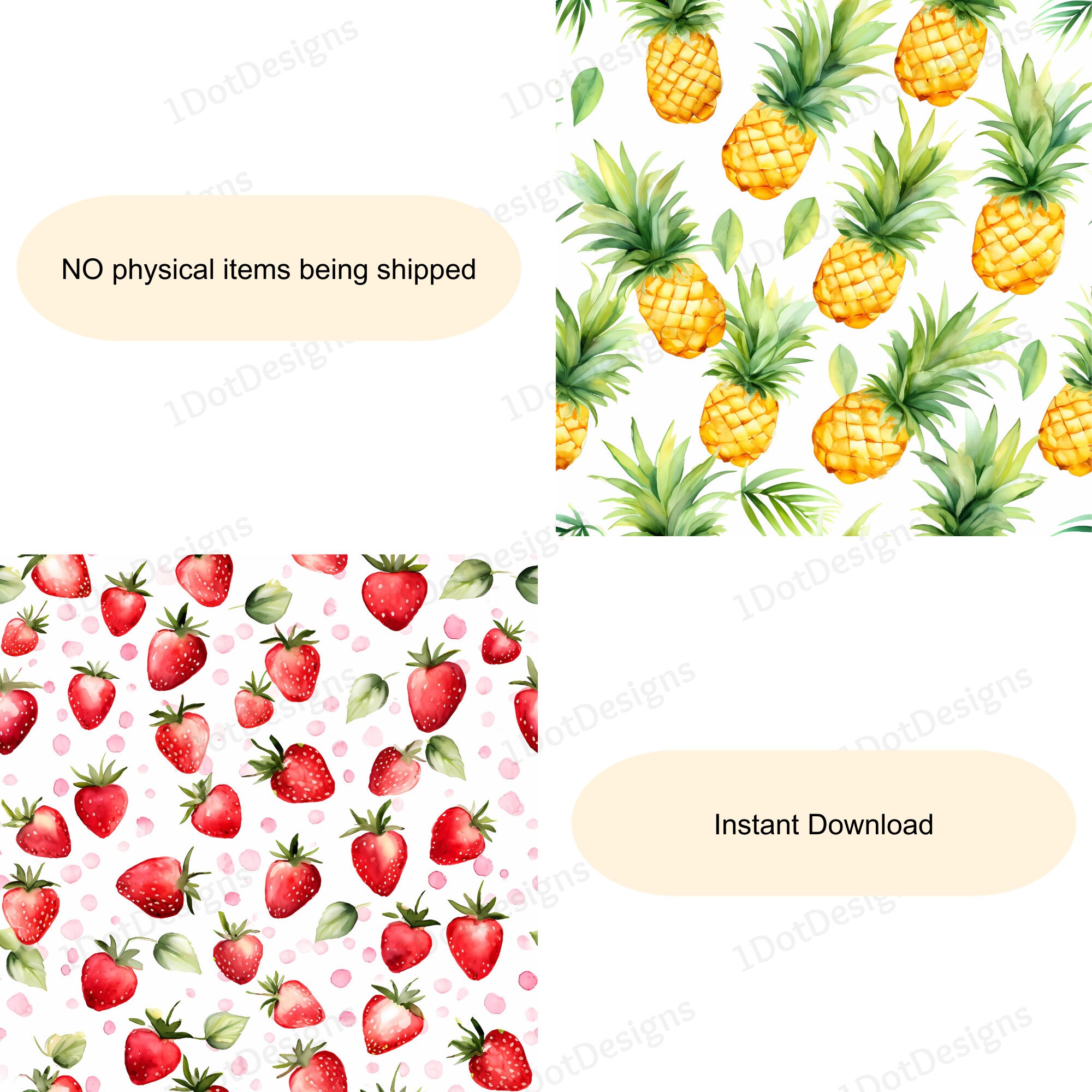 Summer Fruit Digital Paper, Seamless Pattern, Fruit Backdrop, Fruit ...