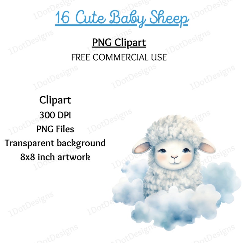 Cute Baby Sheep Clipart Bundle Sheep PNG Watercolor Clipart - Etsy