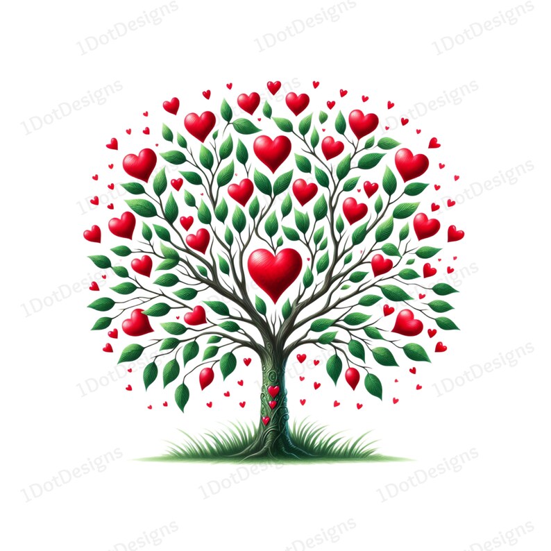Love Tree Clipart Bundle, Love Clipart, Tree of Love, Valentines ...