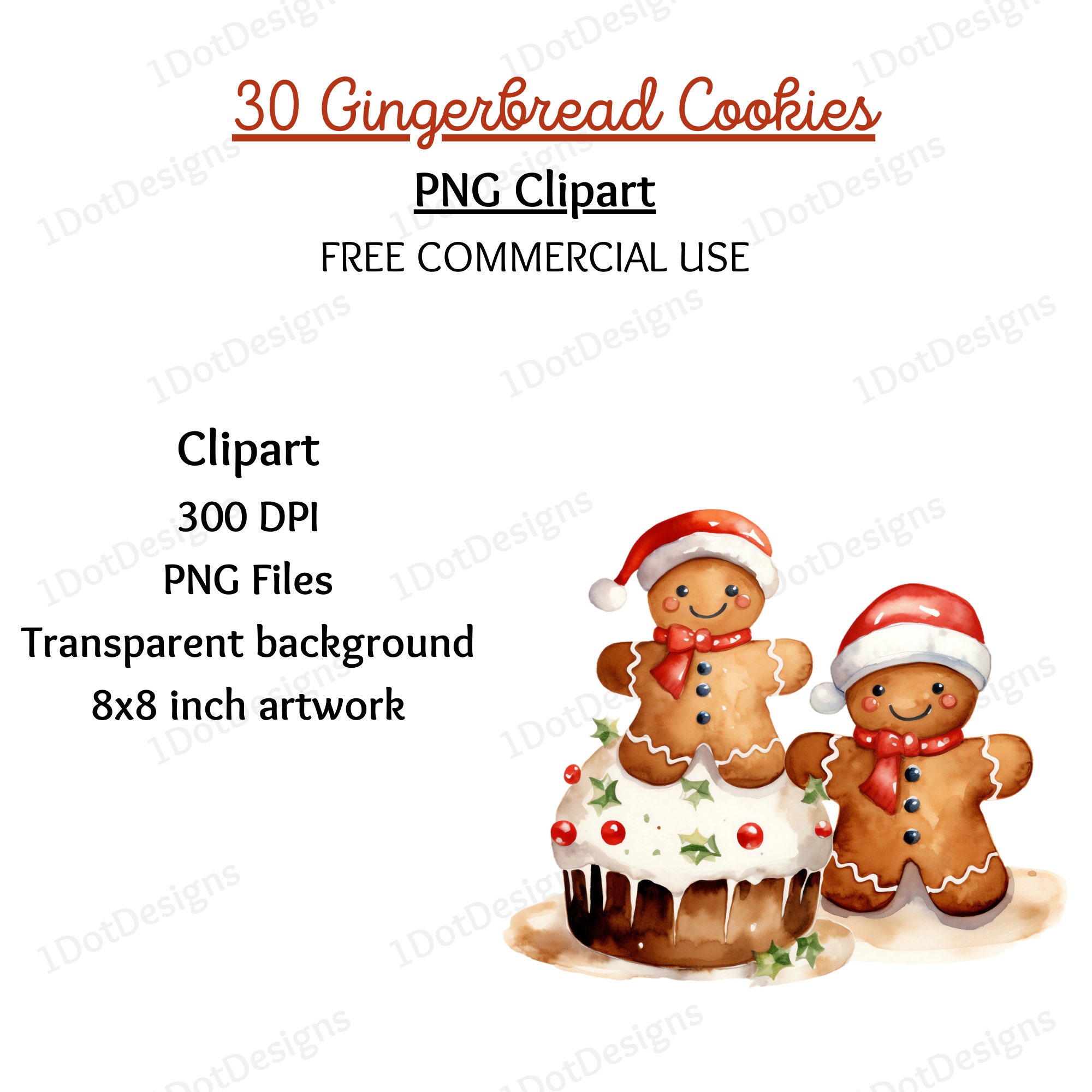 Gingerbread Cookies Clipart Bundle, Christmas PNG, Christmas Clipart ...