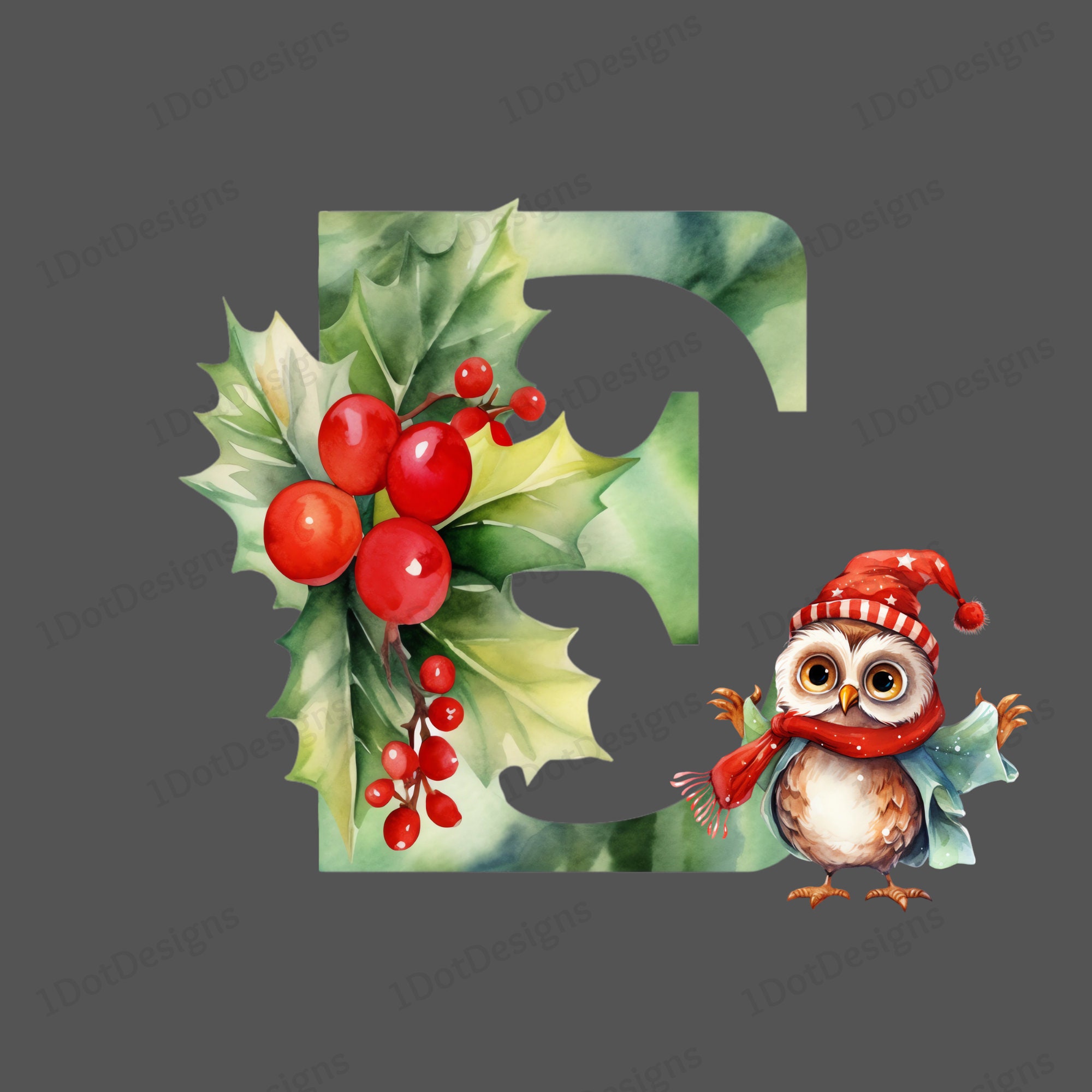 Christmas Letter E Clipart Bundle, Christmas PNG, Christmas Clipart ...