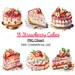 Strawberry Birthday Cake Clipart Bundle Summer PNG - Etsy