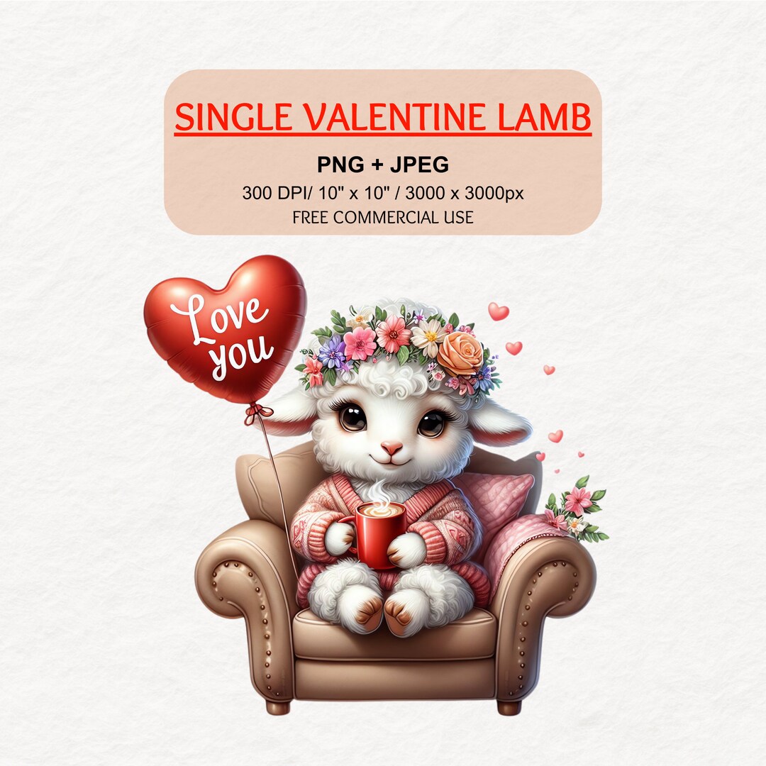 Valentines Lamb Clipart, Valentines Day Clipart, Love Clipart, Sheep ...