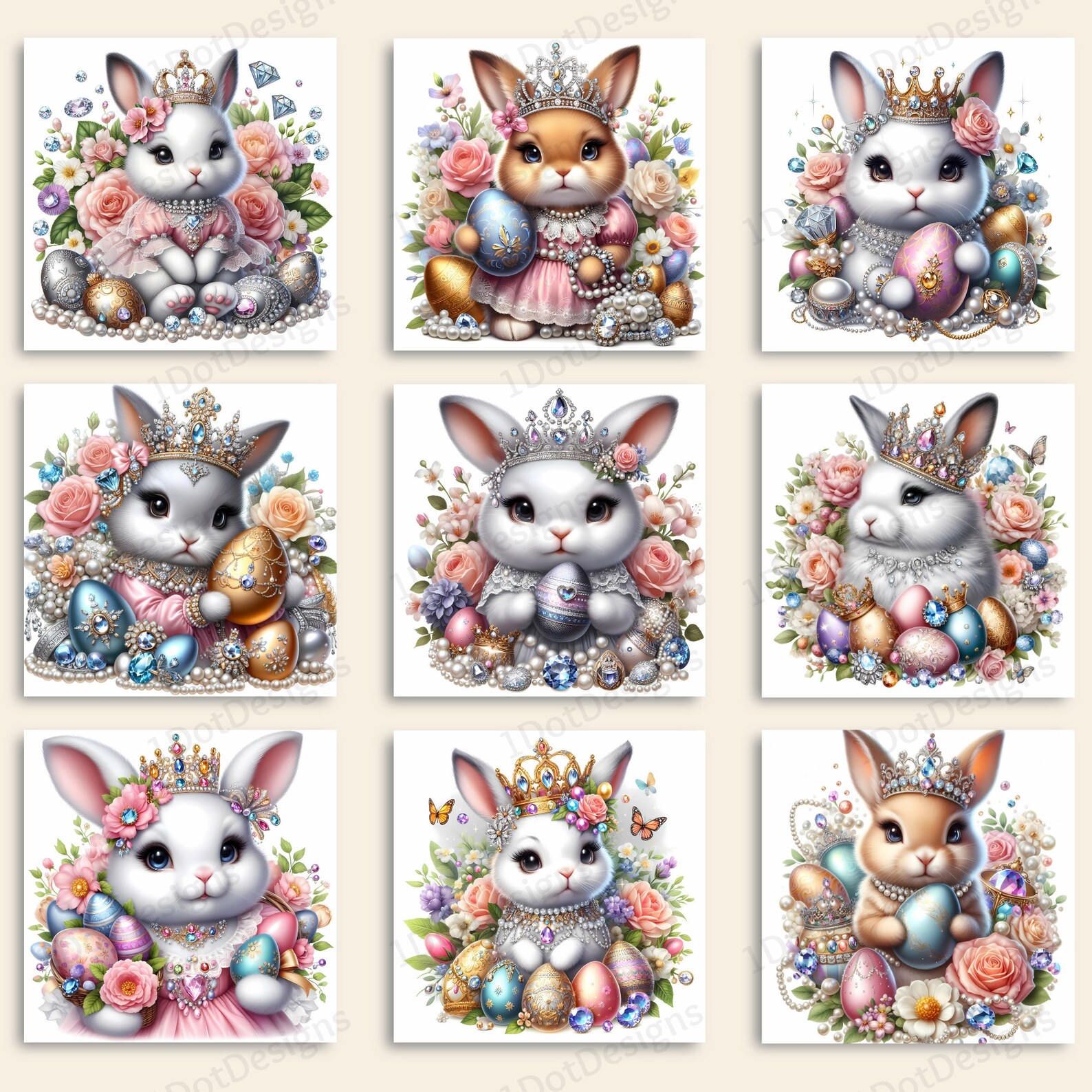 Easter Bunny Digital Paper 18 Jpegs, Easter Papers, Easter Backdrop ...