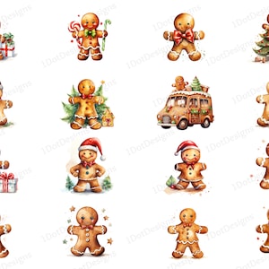 Gingerbread Man Clipart Bundle, Christmas PNG, Christmas Clipart ...
