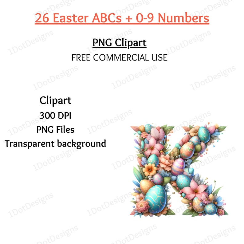 36 Easter Alphabet Clipart Bundle, Easter PNG, Easter Clipart, Easter ...