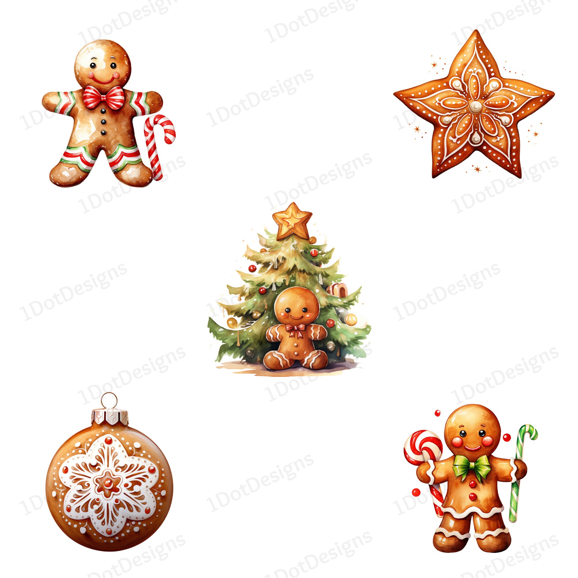 Gingerbread Cookies Clipart Bundle, Christmas PNG, Christmas Clipart ...