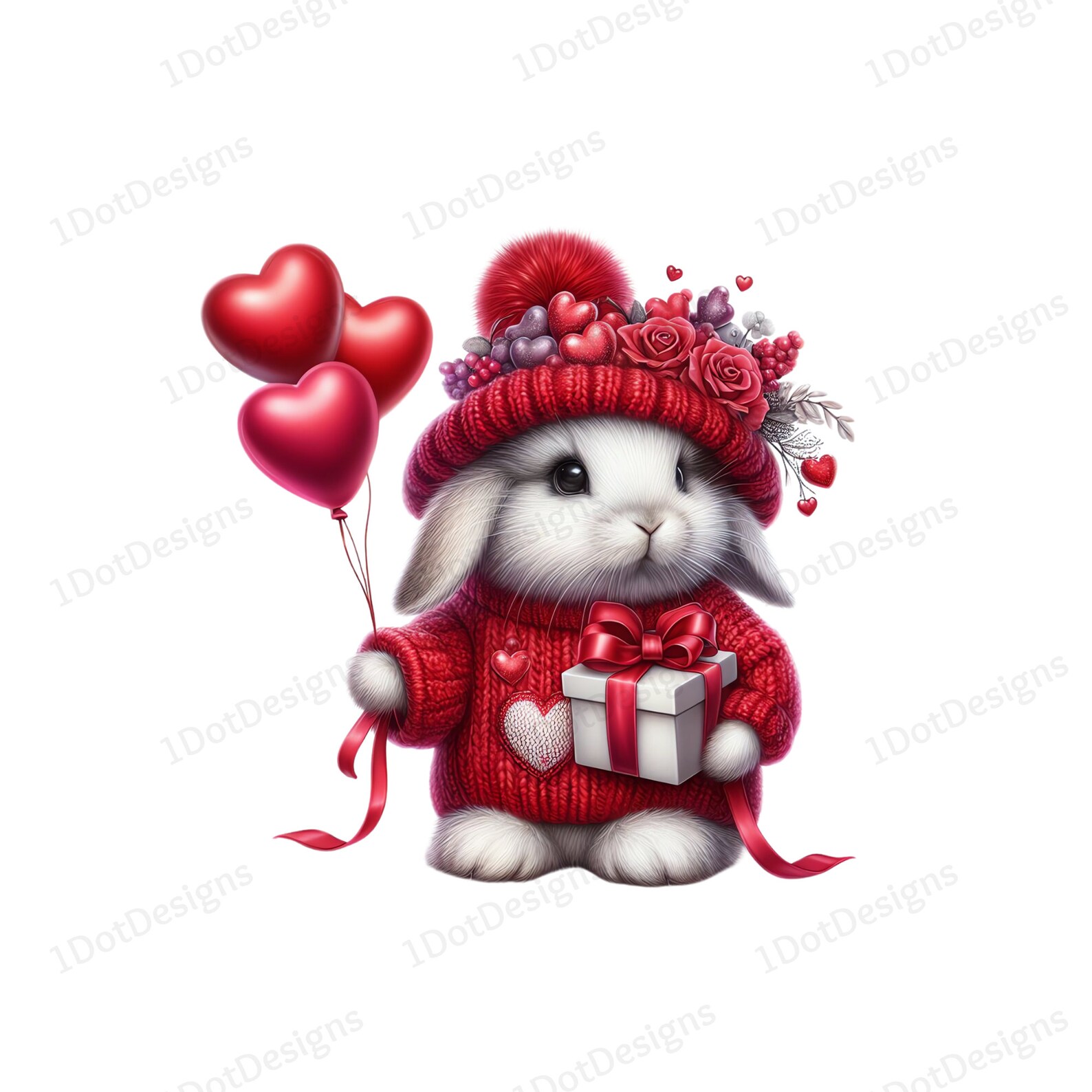 Valentine Bunny Clipart Bundle, Valentines Day Clipart, Love Clipart ...