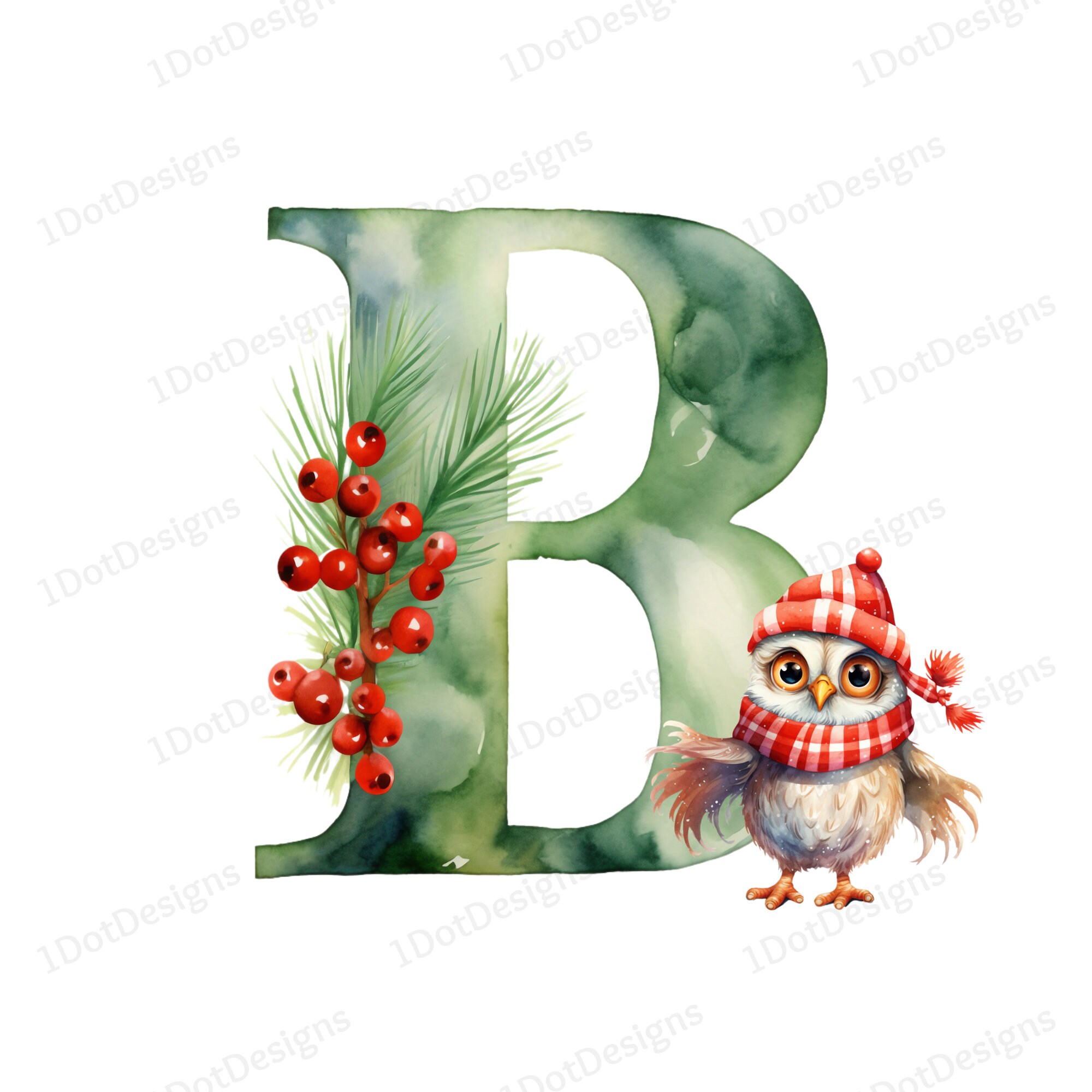 Christmas Letter B Clipart Bundle, Christmas PNG, Christmas Clipart ...