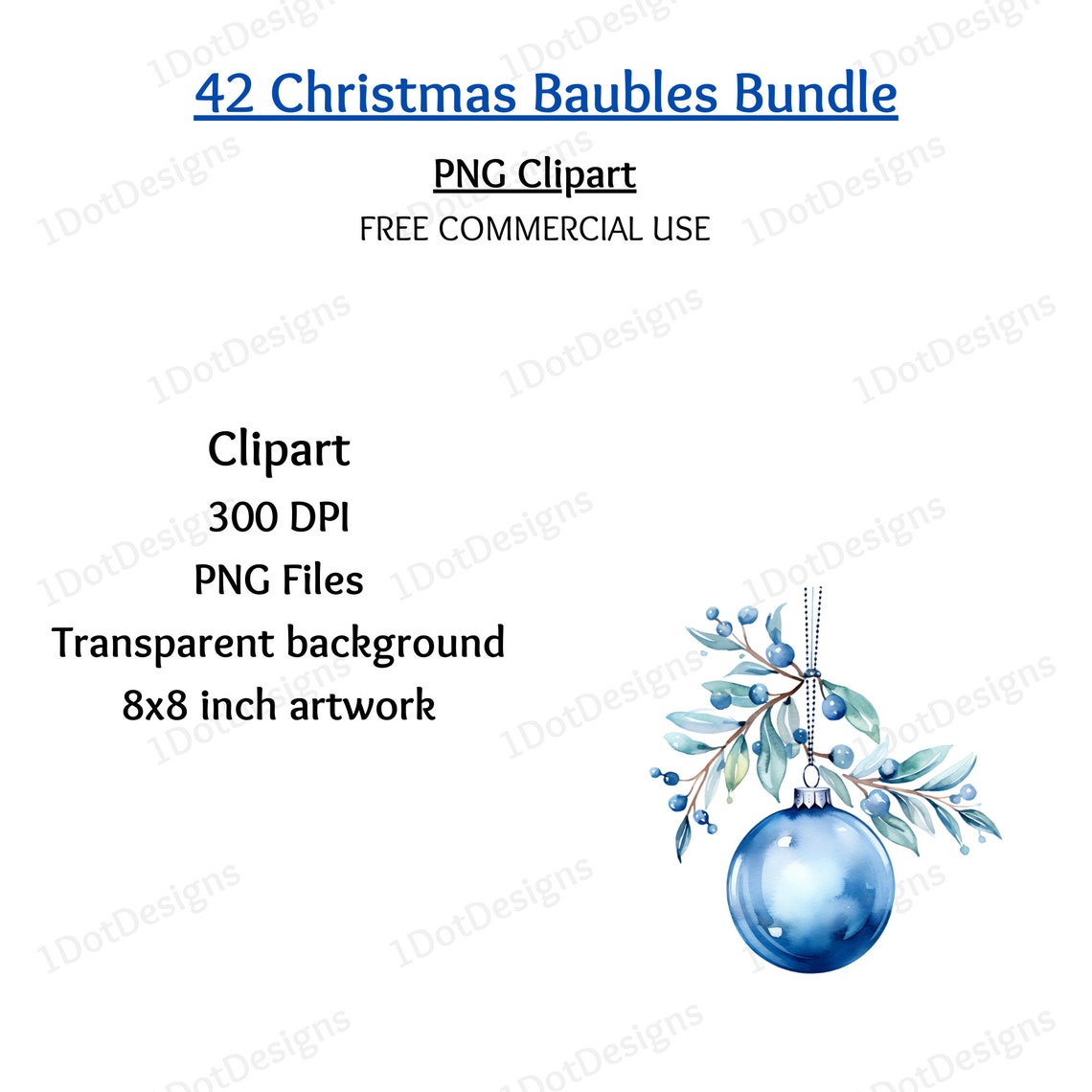 Christmas Baubles Clipart Bundle, Christmas PNG, Christmas Clipart ...