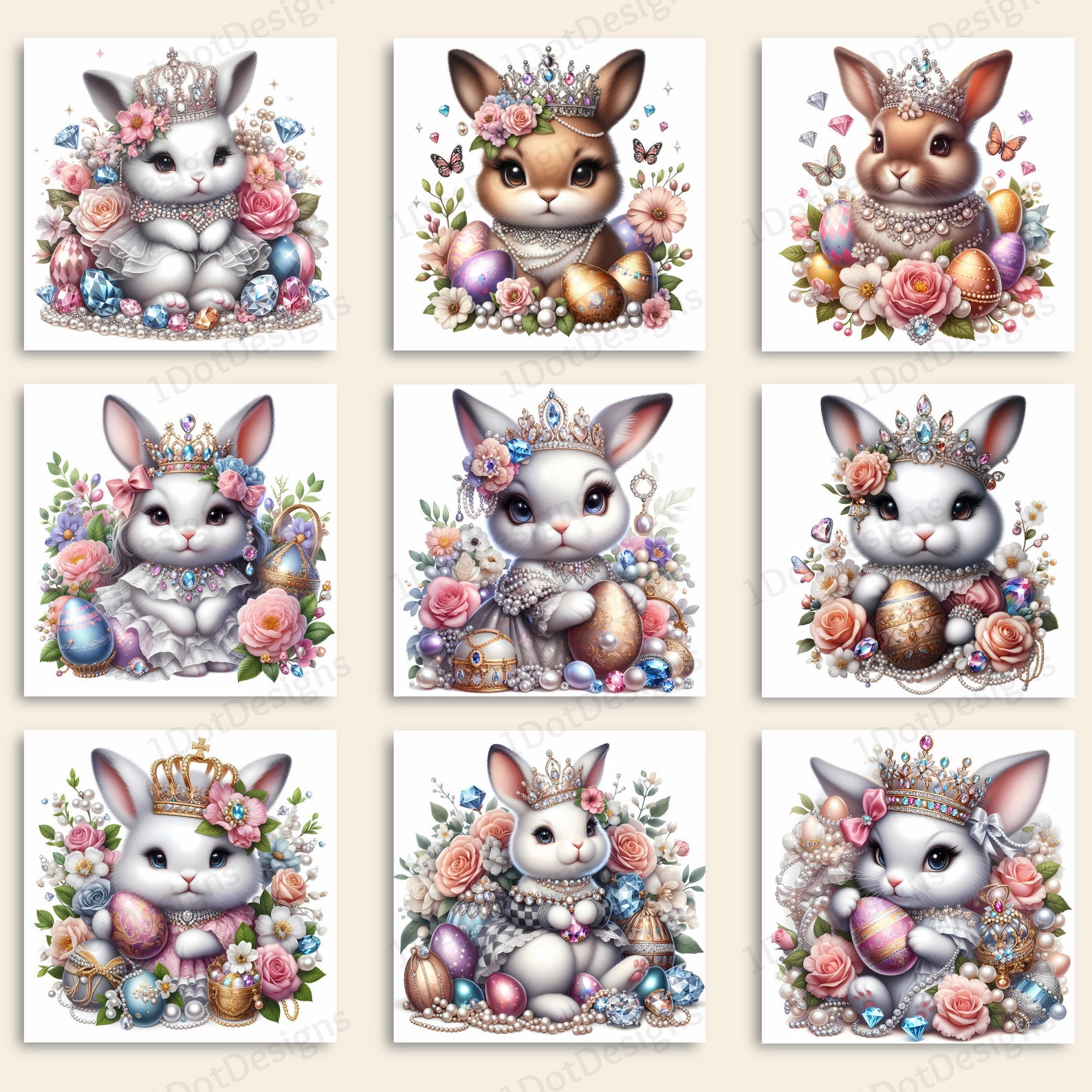 Easter Bunny Digital Paper 18 Jpegs, Easter Papers, Easter Backdrop ...