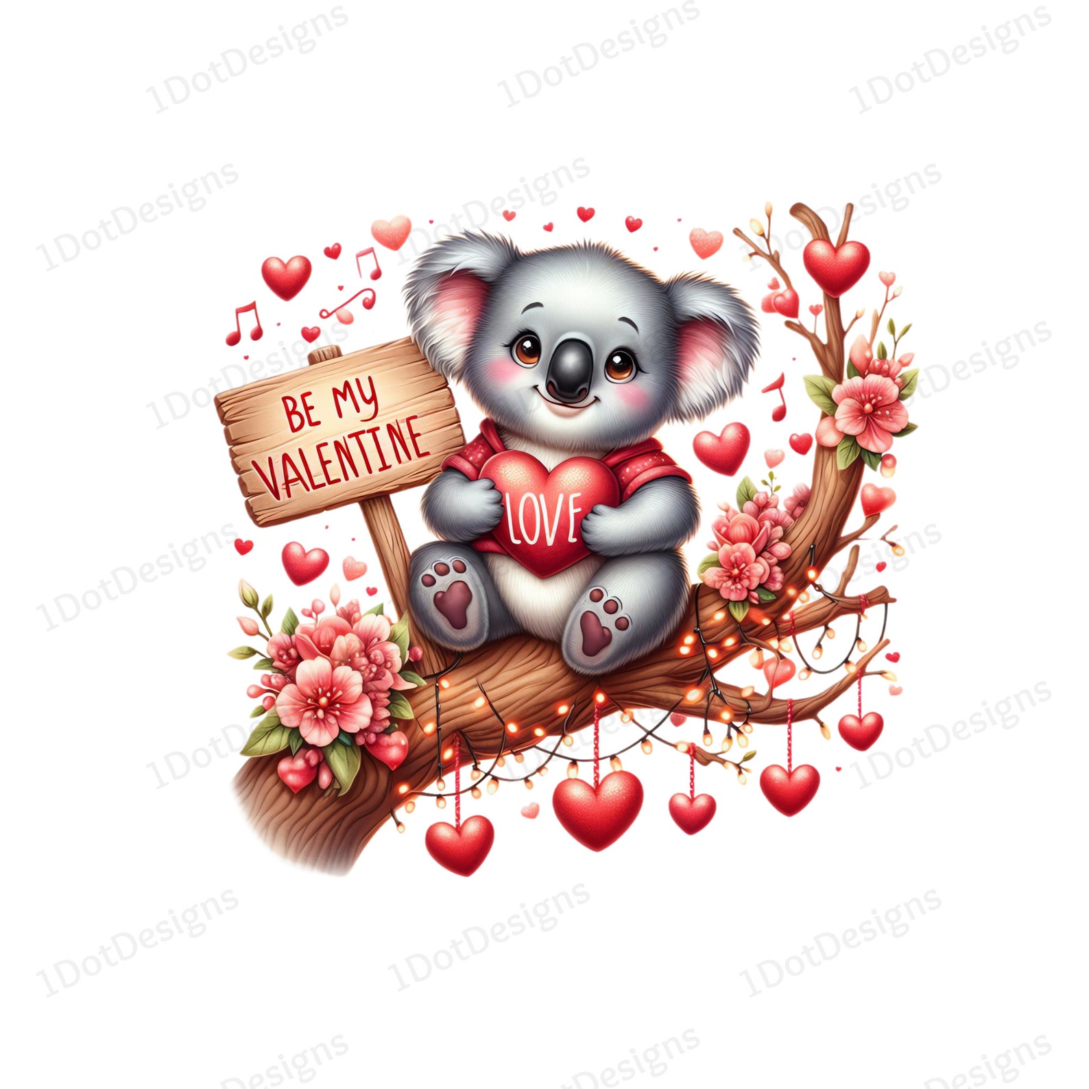 Valentine Koala Clipart Bundle, Valentines Day Clipart, Love Clipart ...
