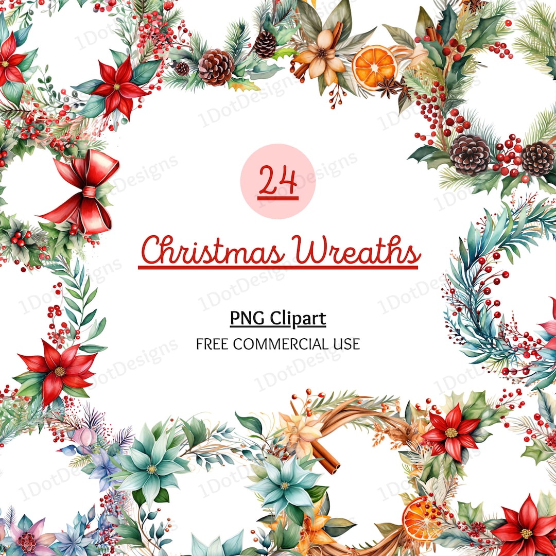 Christmas Wreath Clipart, Christmas Frame PNG, Round Border Png ...