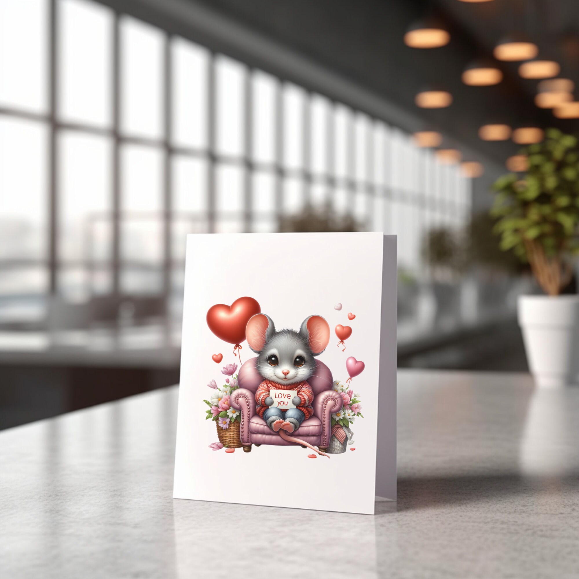 Valentine Mouse Clipart Bundle, Valentines Day Clipart, Love Clipart ...