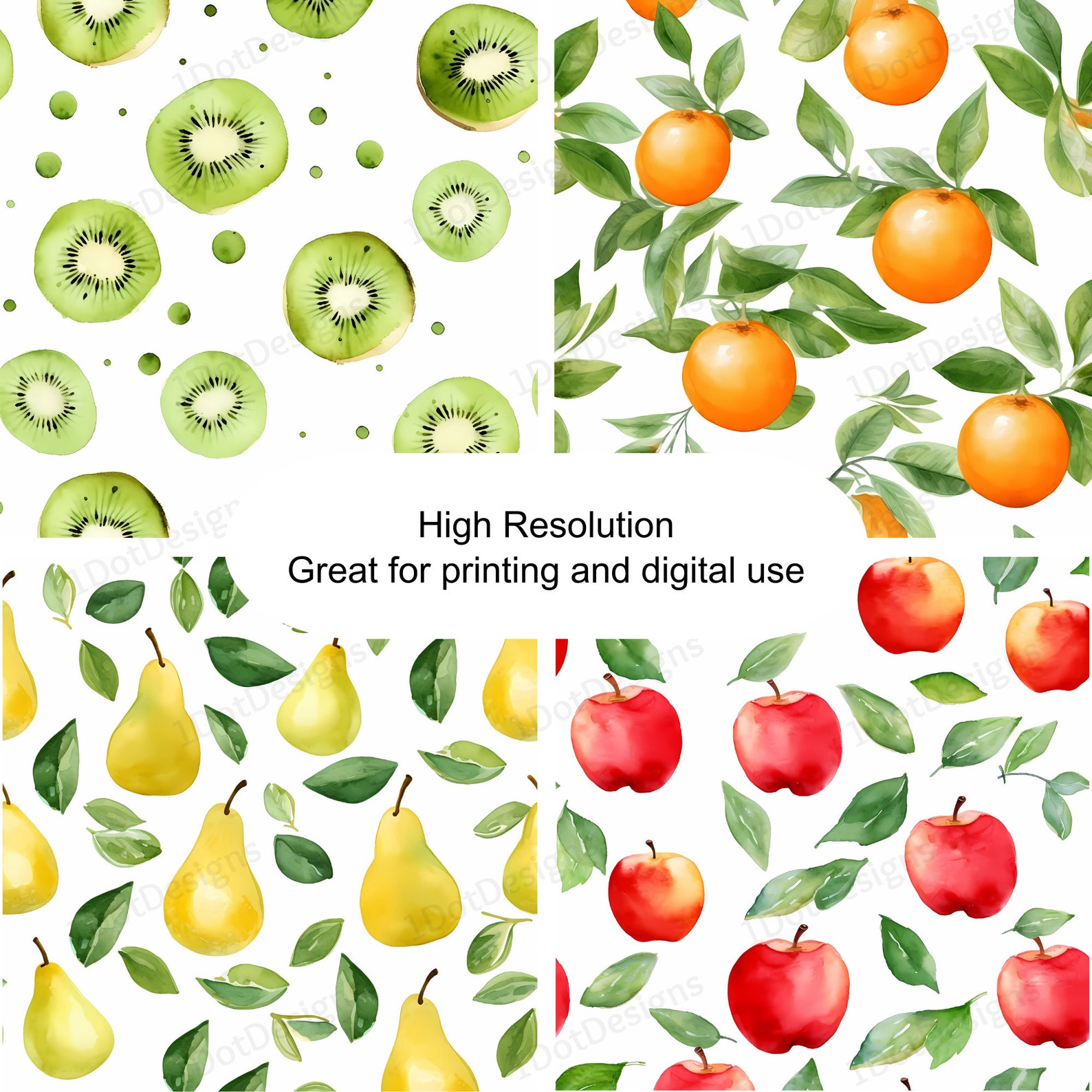 Summer Fruit Digital Paper Seamless Pattern Fruit Backdrop - Etsy