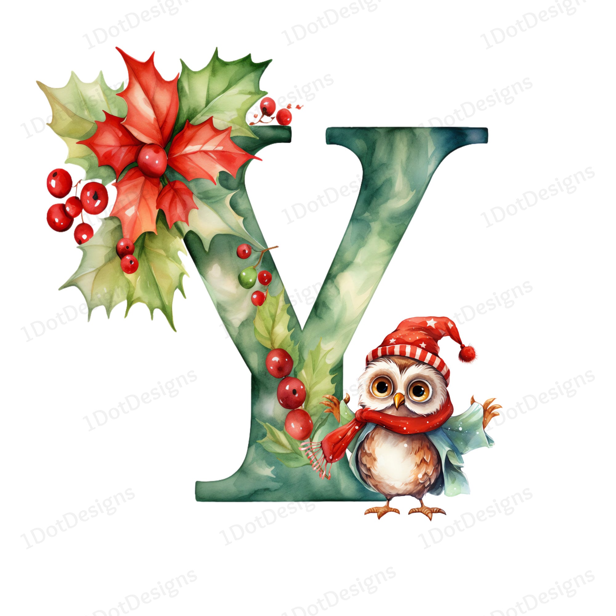 Christmas Letter Y Clipart Bundle, Christmas PNG, Christmas Clipart ...