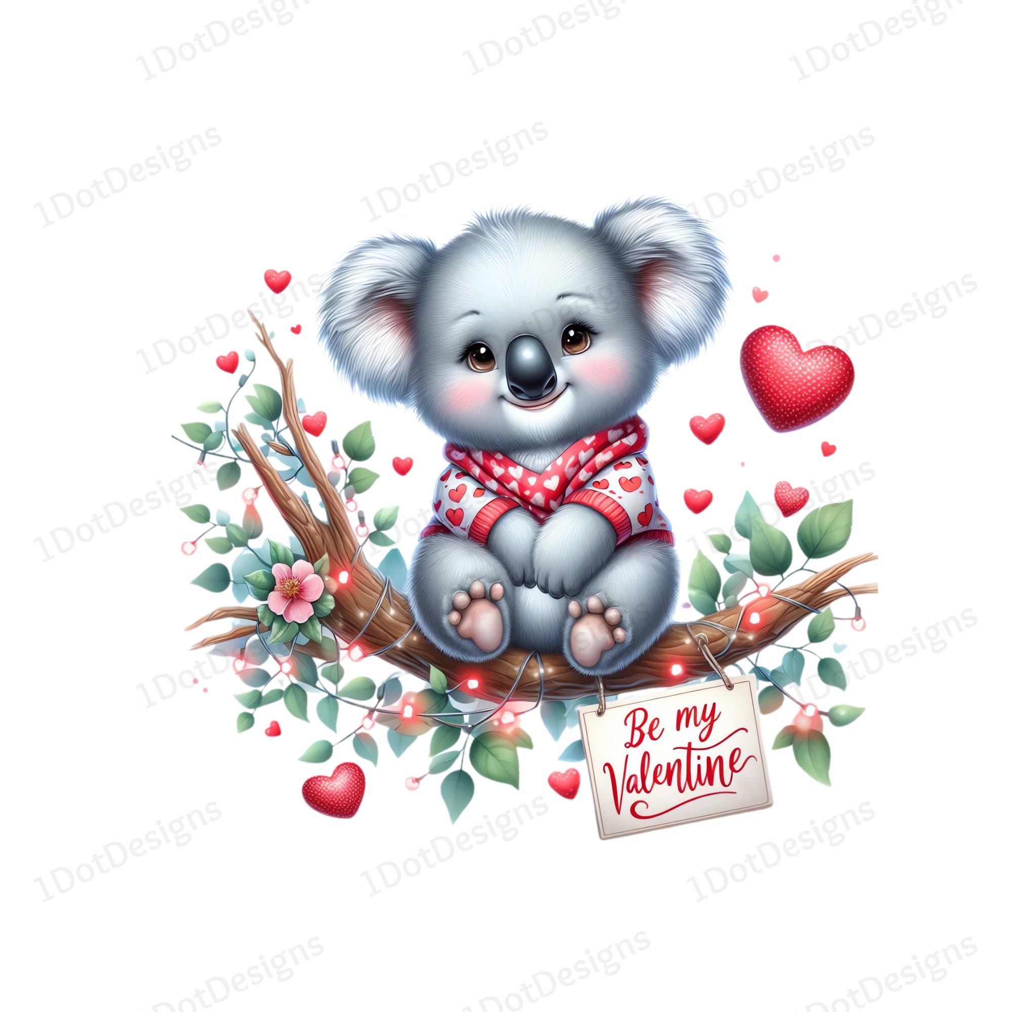 Valentine Koala Clipart Bundle, Valentines Day Clipart, Love Clipart ...