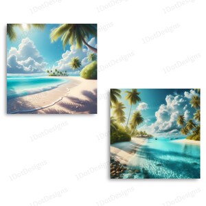 Tropical Beach Digital Paper - 20 Jpgs, Tropical Beach Backdrop, Beach ...