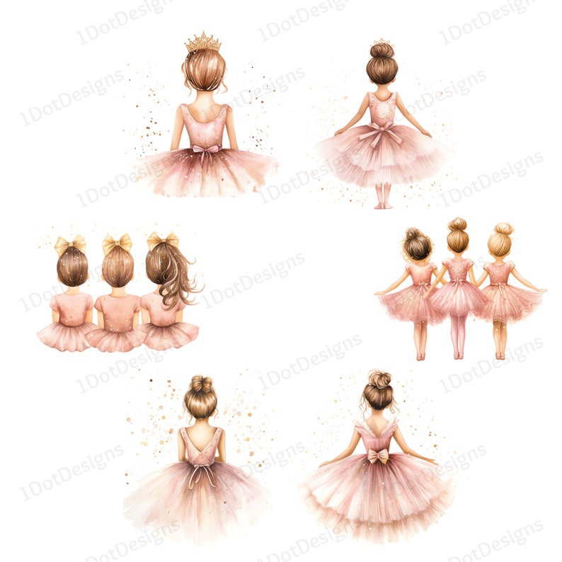 Golden Pink Ballerina Clipart Bundle Swan Lake Clipart - Etsy