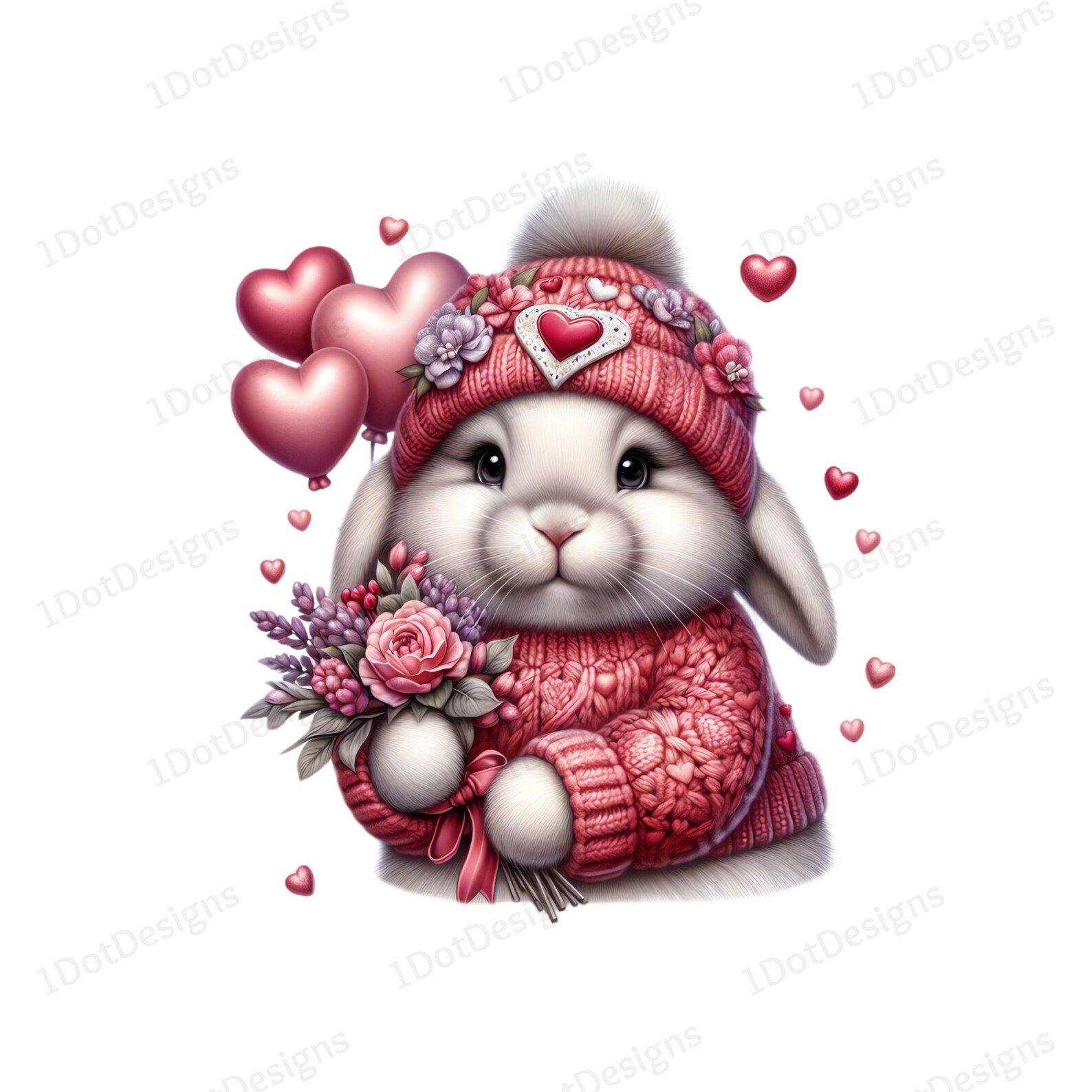 Love Bunny Clipart Bundle, Valentines Day Clipart, Love Clipart, Bunny ...