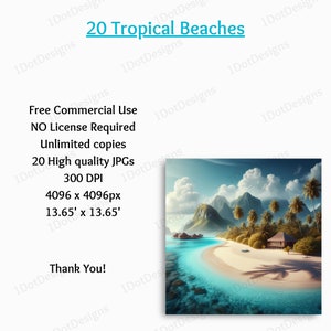 Tropical Beach Digital Paper - 20 Jpgs, Tropical Beach Backdrop, Beach ...