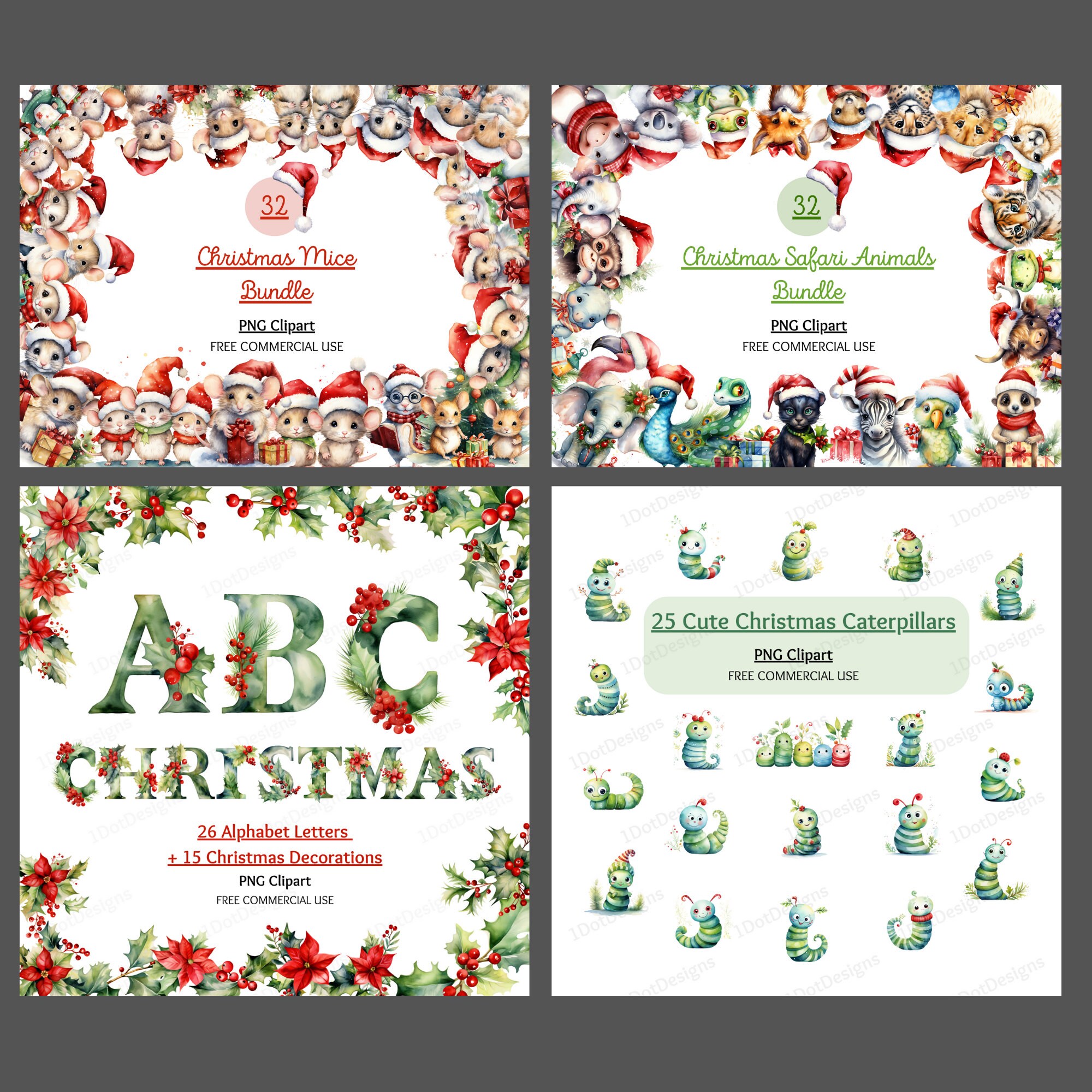 Christmas Clipart Mega Bundle Watercolor Christmas Clipart - Etsy UK
