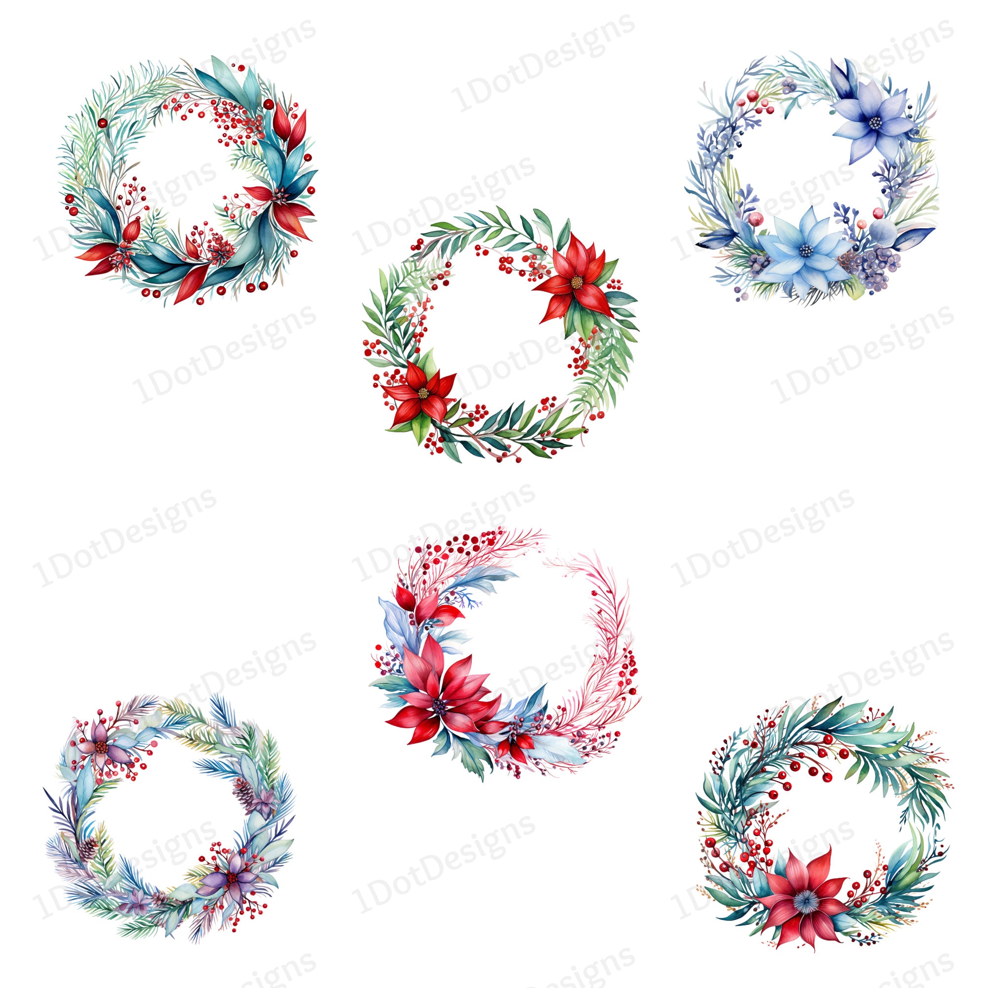 Christmas Wreath Clipart, Christmas Frame PNG, Round Border Png ...