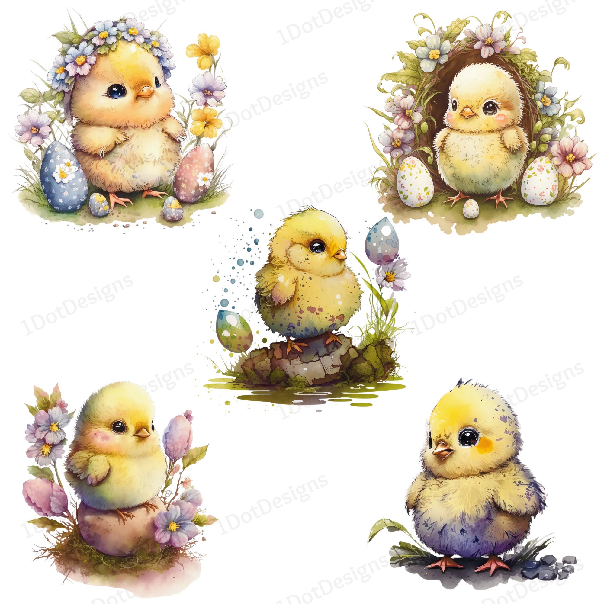 Pastel Easter Clipart Bundle, Easter PNG, Watercolor Clipart, Easter ...