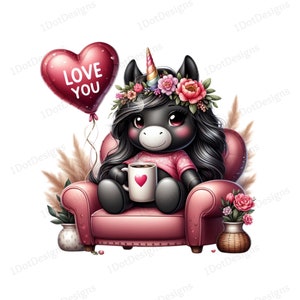 Valentines Unicorn Clipart Bundle, Valentines Clipart, Unicorn Png ...