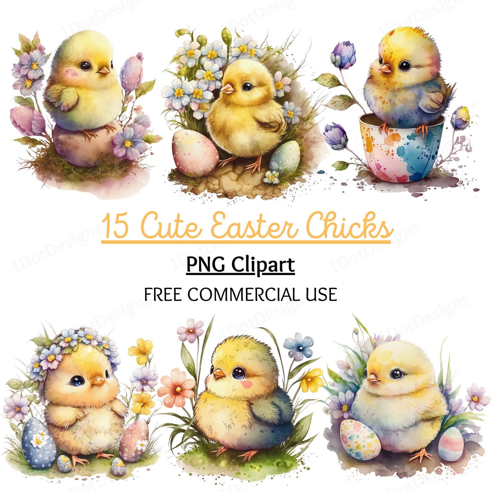 Pastel Easter Clipart Bundle, Easter PNG, Watercolor Clipart, Easter ...