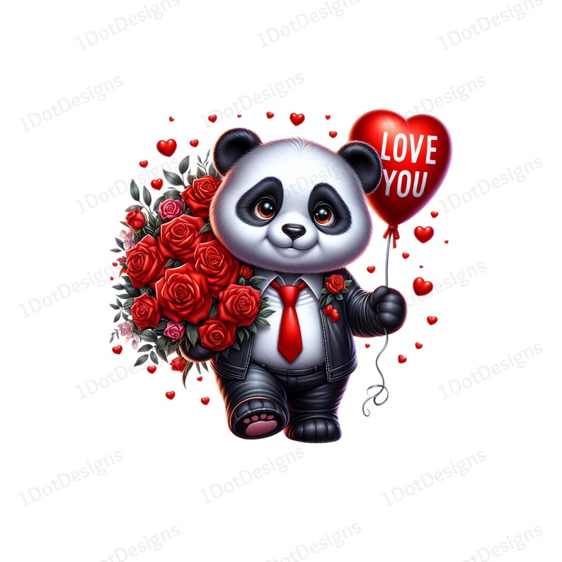 Valentines Panda Clipart Bundle, Valentines Clipart, Panda Png ...