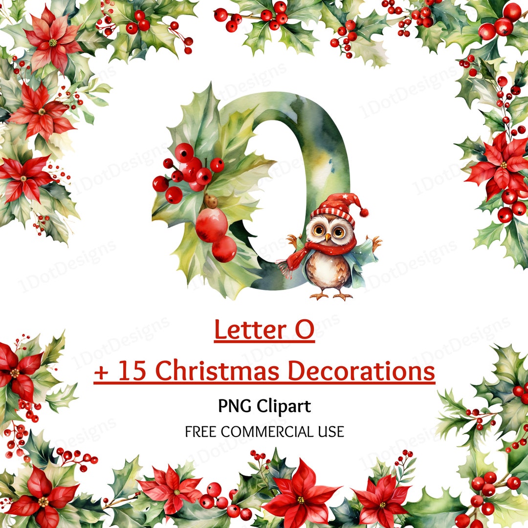 Christmas Letter O Clipart Bundle, Christmas PNG, Christmas Clipart ...