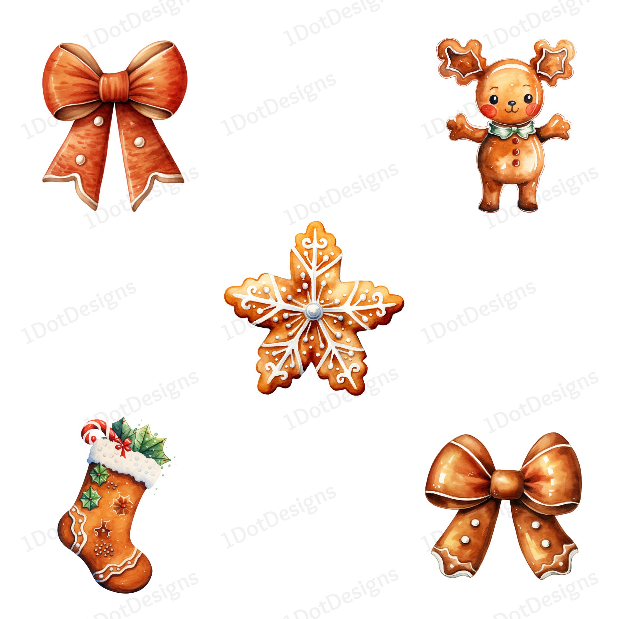 Gingerbread Cookies Clipart Bundle, Christmas PNG, Christmas Clipart ...