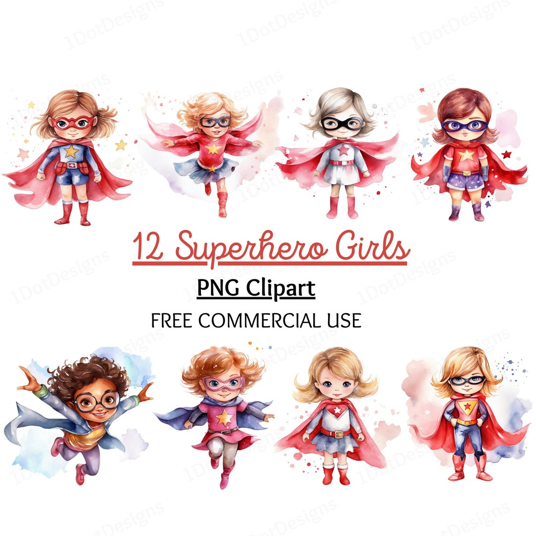 Superhero Girl Clipart, Superhero PNG, Superhero Clipart, Birthday Girl ...