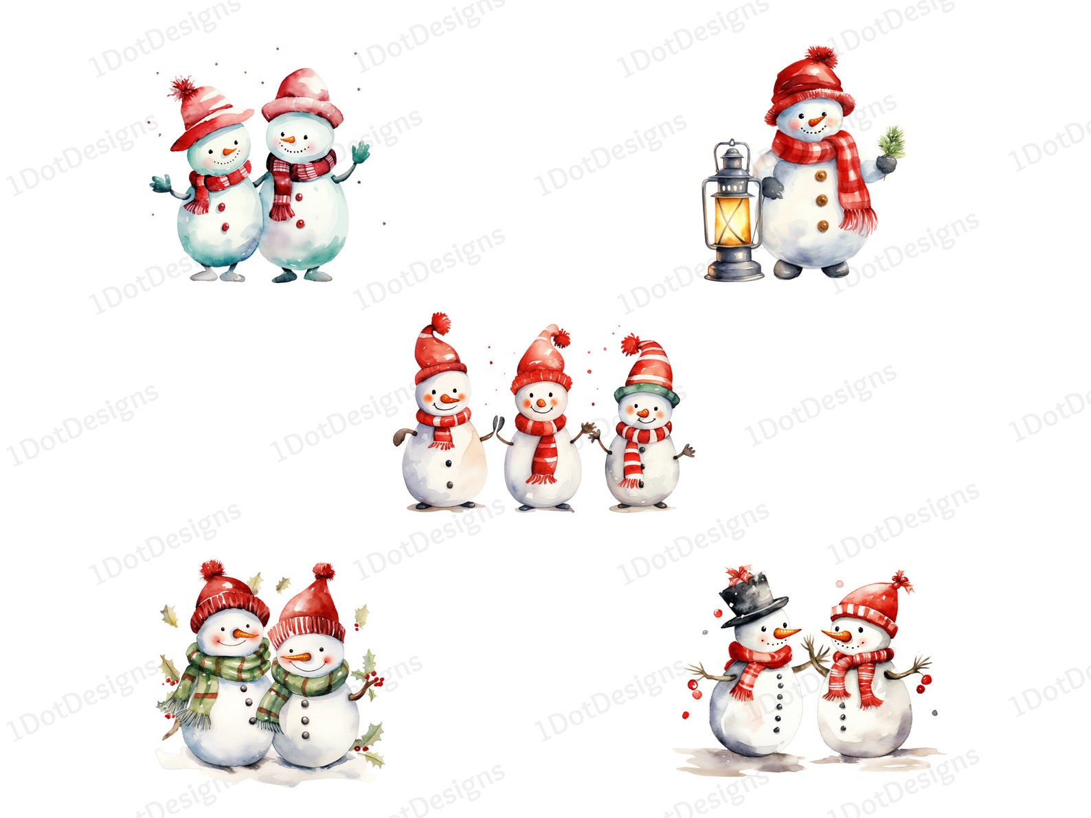 Snowman Family Clipart Bundle, Christmas PNG, Christmas Clipart ...