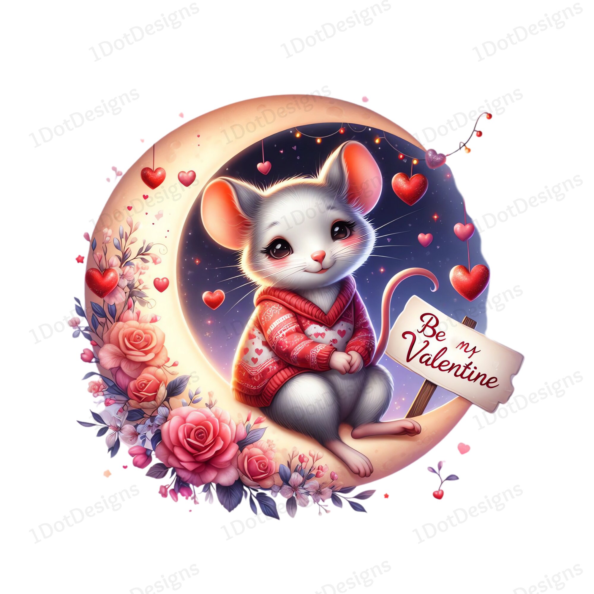 Valentine Mouse Clipart Bundle, Valentines Day Clipart, Love Clipart ...
